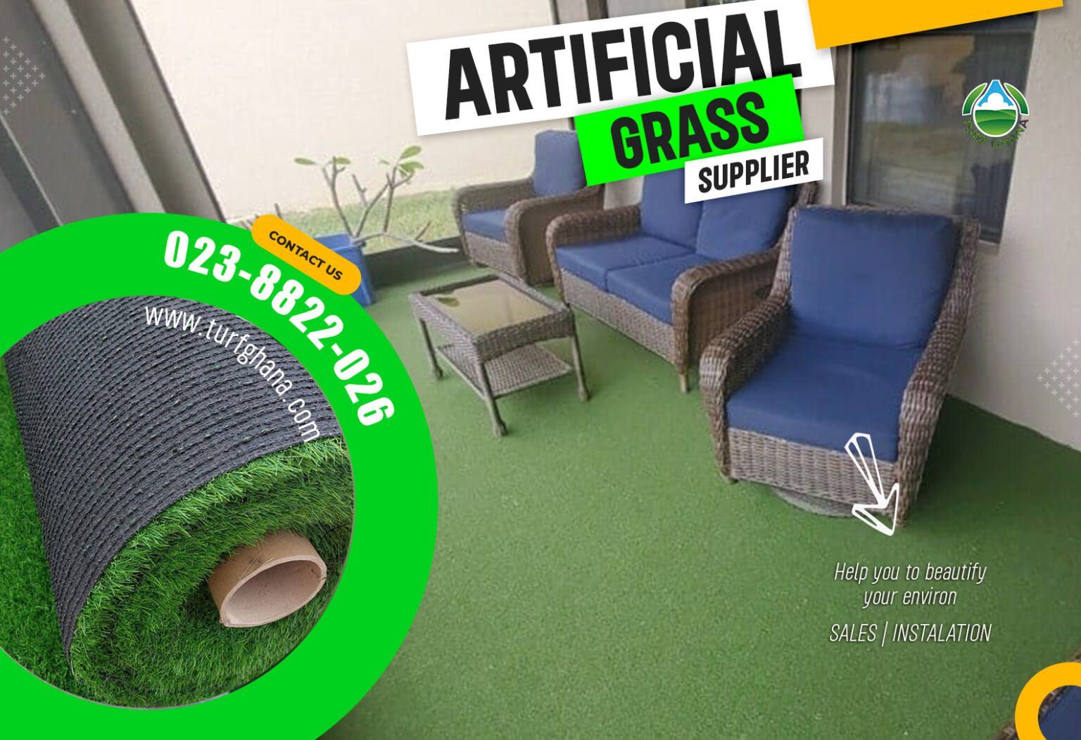 Turf Ghana AstroTurf - Artificial Grass Carpet Sales & Installation